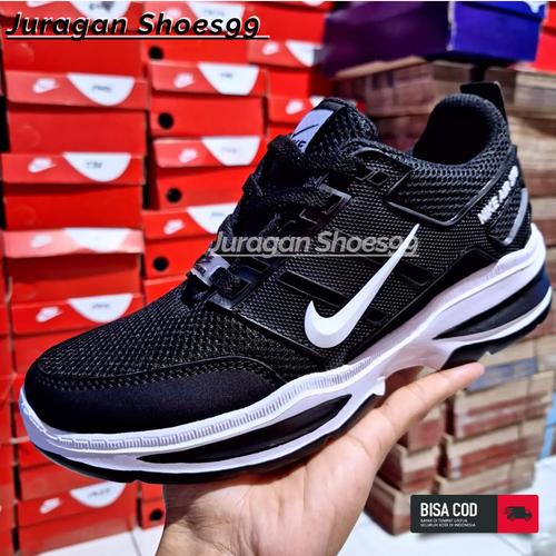 Jual Sepatu Sekolah Pria Hitam Polos Sepatu Sneakers Full Black Pria ...