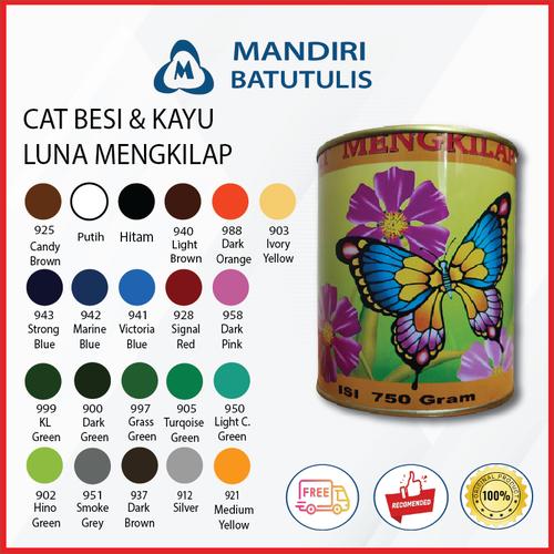 Jual Cat Kayu Besi Mengkilap LUNA Minyak 1kg 750gram Cat Kaleng Hitam ...