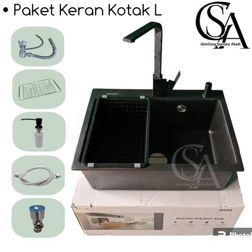 Promo Kitchen Sink Onan Granit 6146 Black / Kitchen Sink Onan Lengkap ...