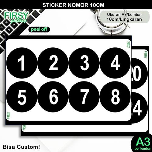 Jual Sticker Nomor Bulat 10CM, Label Angka Besar, Stiker Nomor, Bisa ...
