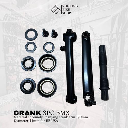 Jual CRANK SET SEPEDA BMX 3PC BOTTOM BRACKET MID DAN BB SPANISH 19MM ...