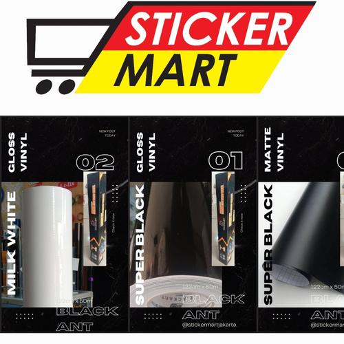 Jual Sticker Vinyl Blackant 122cm Hitam Doff Hitam Gloss Putih Gloss ...
