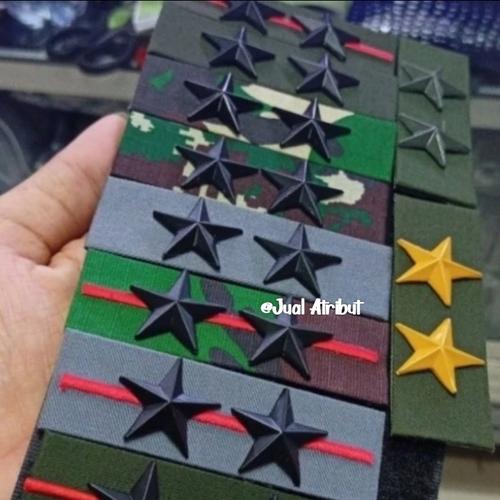 Jual Pangkat kerah baju PDL MAYJEN PATI AD AL AU + pangkat topi PDL ...