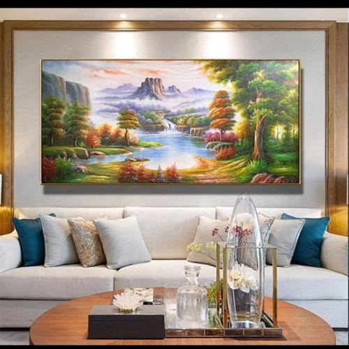 Jual lukisan pemandangan lukisan dinding ruang tamu besar - 70x120 ...