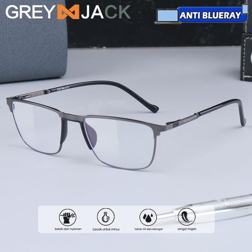 Promo Grey Jack Kacamata Antiradiasi Blueray Model Kotak Bahan Metal ...