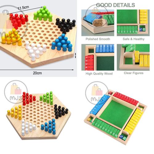 Jual Halma | Shut The Box Hexagonal Mainan Edukatif Chessboard Game ...