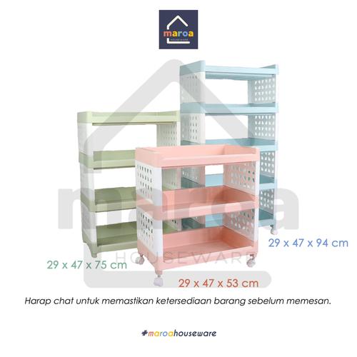 Jual Rak Multifungsi Serbaguna Besar Plastik Roda Susun Red House 003-4 ...