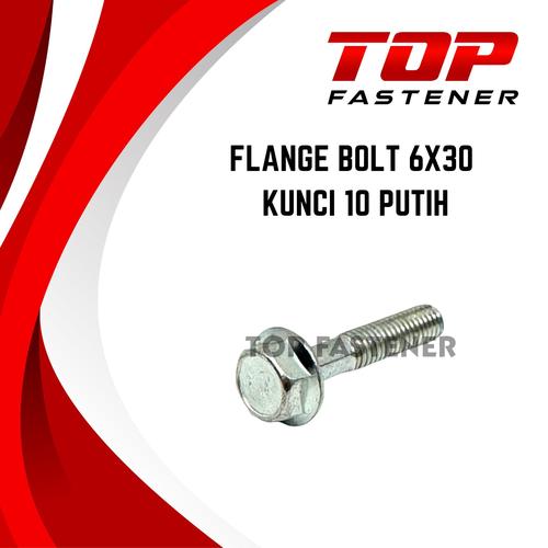 Jual BAUT TOPI FLANGE BOLT M6 6X30 KUNCI 10 PUTIH - Jakarta Utara - Top ...