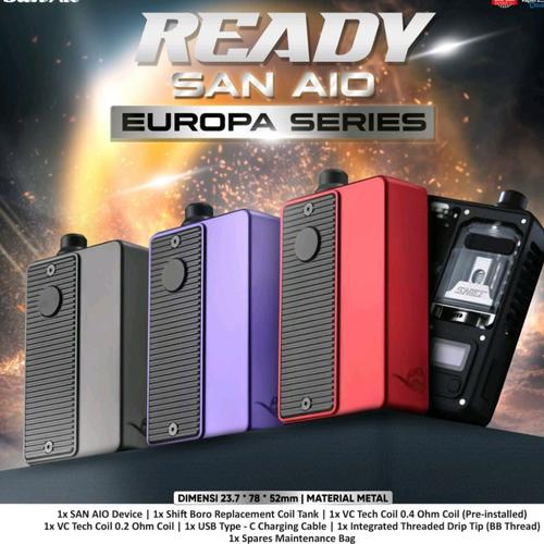 Promo San Aio 80W Europa Series AIO Boro Kit Device by VaperzCloud x ...