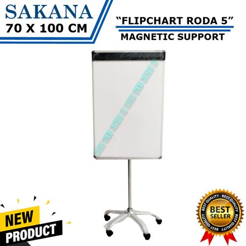 Jual Flipchart SAKANA 70 X 100 Cm Kaki Roda 5 / Papan Tulis Flip Chart ...