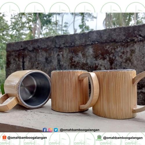Jual Cangkir/Gelas/Mug Kopi Dari Bambu Besar 200 ml Cangkir Stainless ...