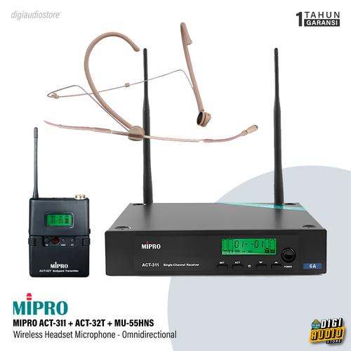 Jual Mic Wireless Headset Headworn Lidi Microphone MIPRO ACT311B ...