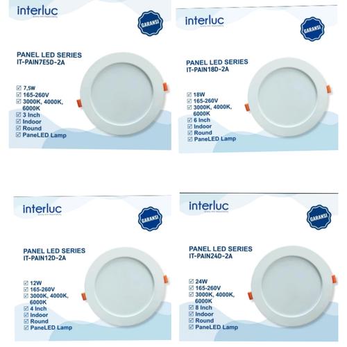 Jual INTERLUC DOWNLIGHT LED PANEL 24 18 12 7,5 WATT IN BOW BULAT PLAFON ...