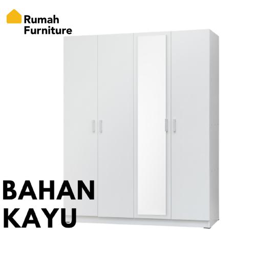 Promo MADI Lemari Pakaian FULL KAYU Putih Wardrobe Modern Minimalis ...