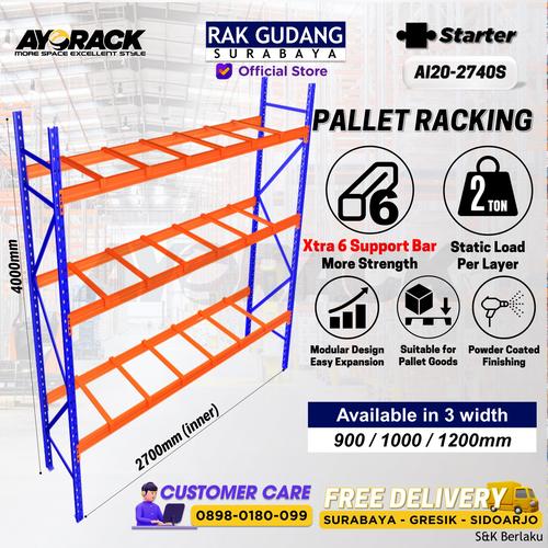 Jual AYORACK PALLET RACKING 2 TON AI20-2740S RAK GUDANG HEAVY DUTY 4 ...