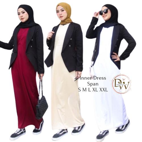 Jual Inner Span Basic S M L XL XXL Busui Friendly / Inner Dress - Mocca ...