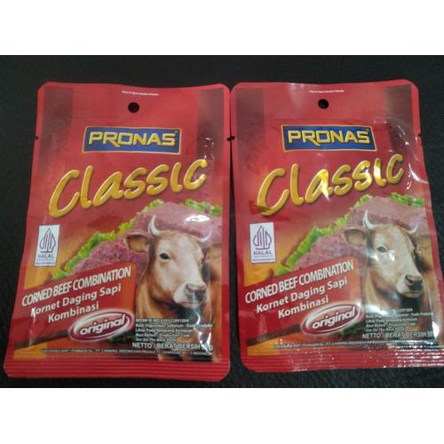 Jual PRONAS Corned Beef Original Sachet 50gr, Kornet Daging Sapi Halal ...