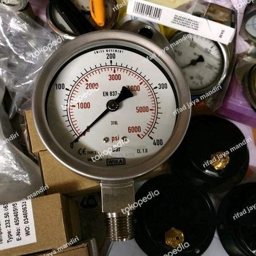 Jual pressure gauge wika 6000 psi 400 bar size 2 1/2 inchi full ...