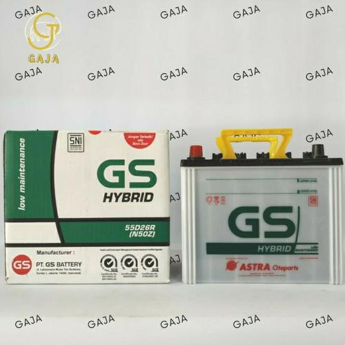 Jual Aki Mobil GS ASTRA Type GS HYBRID N50Z / 55D26R 12 Volt 60 Ampere ...
