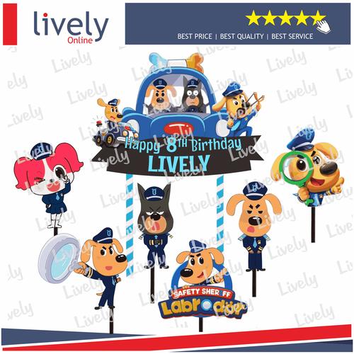 Jual CUSTOM NAMA CAKE TOPPER KARAKTER POLISI LABRADOR SHERIFF HIASAN ...