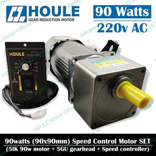 Jual Houle Motor 90W 220v AC 5IK Variable Speed Control Motor Gearbox ...