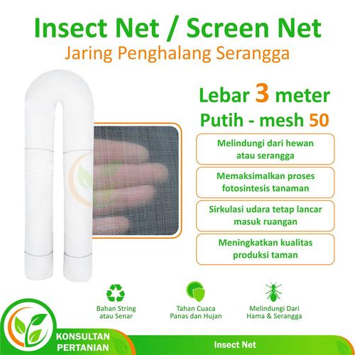 Jual Jaring Serangga Pertanian Insect Net Lebar3 Meter Mesh 50 - Kab ...