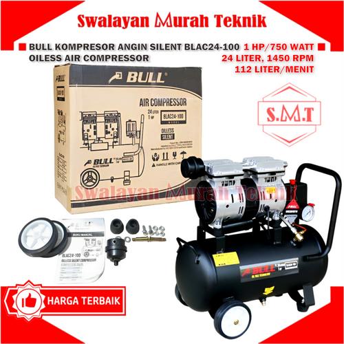 Jual BULL BLAC24-100 Kompresor Angin Silent 24L 1HP Oiless Air ...