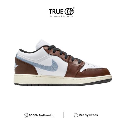 Promo Air Jordan 1 Low Mocha Blue Gray Authentic - GS 37.5 - Kab ...