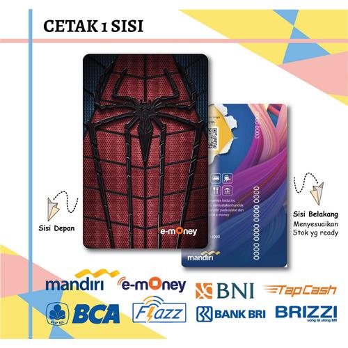 Jual KARTU EMONEY MANDIRI BCA BNI BRI Superhero Spiderman Logo - 1 SISI - MANDIRI EMBGLOS ...