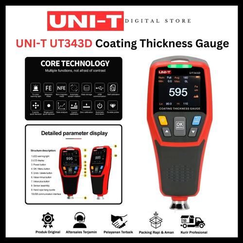 Jual UNI-T UT343D Coating Thickness Gauge Alat Ukur Ketebalan Cat ...