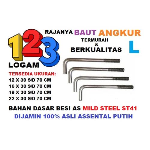 Jual Baut Angkur L As ST41 (5/8") 16 mm x 60 cm Bahan Baja Kunci 24 - 2 ...