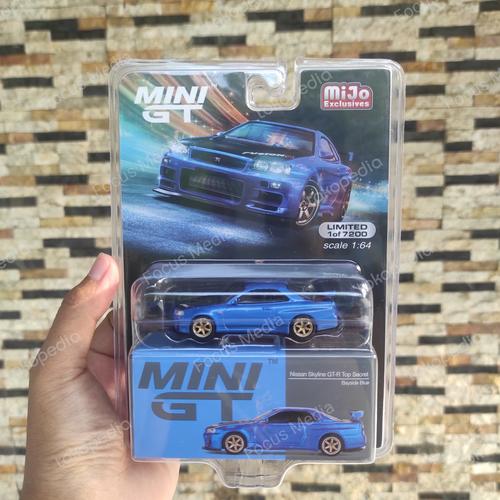 Jual MiniGT Nissan Skyline GTR R34 Top Secret Bayside Blue Mijo Blister ...