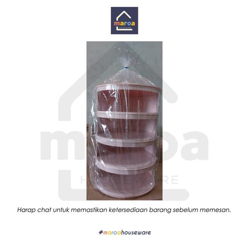 Jual Rak Piring Tudung Saji 4 Susun d= 28cm Plastik Penyimpanan Makanan ...