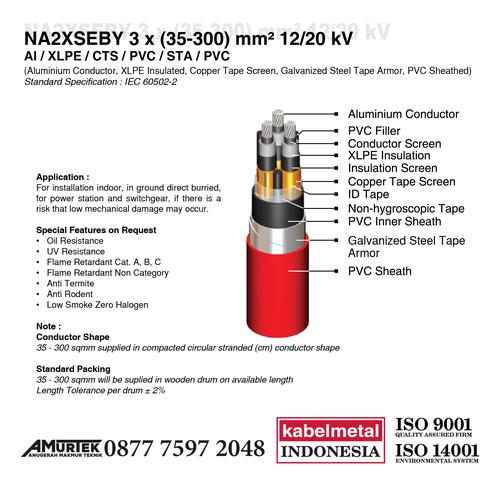 Jual Kabel NA2XSEBY 3x300 mm2 20kV METAL /3x300 mm/3 x 300 mm2/3x300mm2 ...