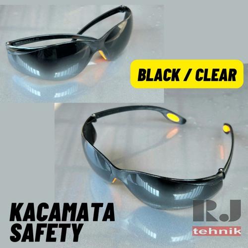 Jual Kacamata Safety Glasses Kacamata Las Gerinda Hitam Black Bening ...