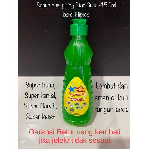 Jual Sabun cuci piring 450ml botol Fliptop (pushpull) Star Busa super ...