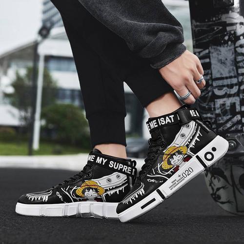 Jual SEPATU SNEAKERS ONEPIECE MONKEY D LUFFY MUGIWARA BLACK - 41 - Kota ...