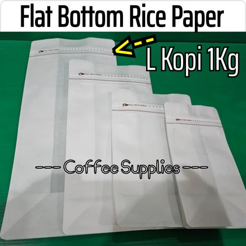 Jual Flat Bottom Rice Paper L 1Kg Coffee Packaging kemasan kopi 1000g ...