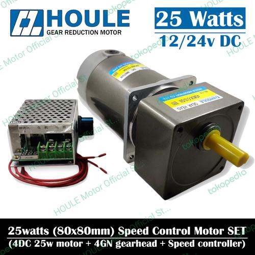 Jual HOULE Motor 25W 12v 24v DC 4DC Variable Speed Control Motor ...
