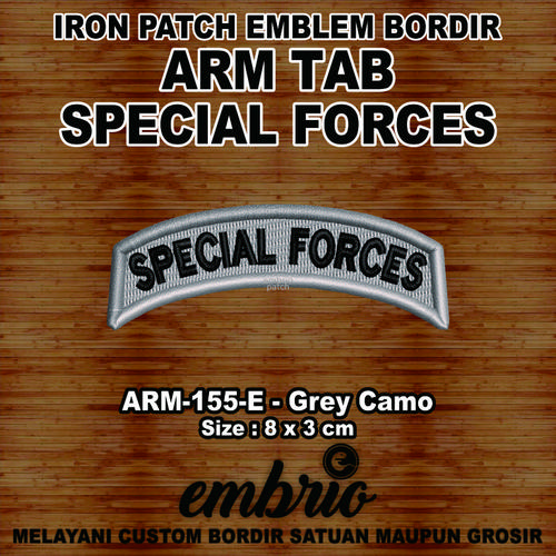 Jual ARM-155-E Arm Tab SPECIAL FORCES Patches us army uniform u.s Grey ...