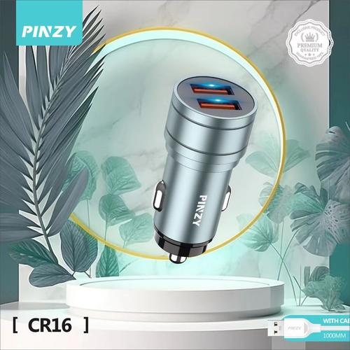 Promo Saver Mobil PINZY + kabel charger Car Charger 2 USB Metal Body CR16 - Micro - Jakarta ...