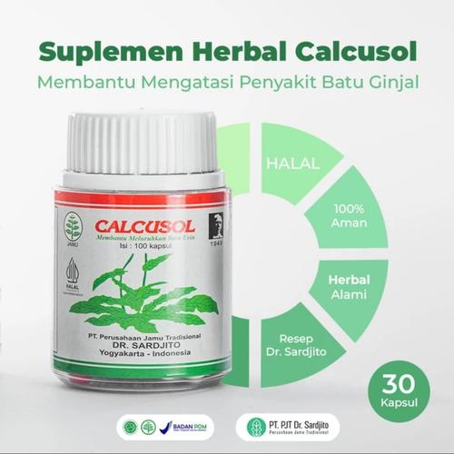 Jual Calcusol isi 50 kapsul dr.Sardjito peluruh batu urin herbal - 30 ...