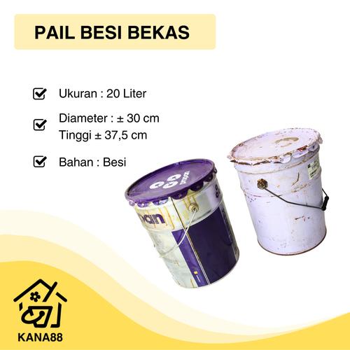 Jual Pail Besi Kosong 20 Liter Ember Timba Bekas Warna Random - Pail ...