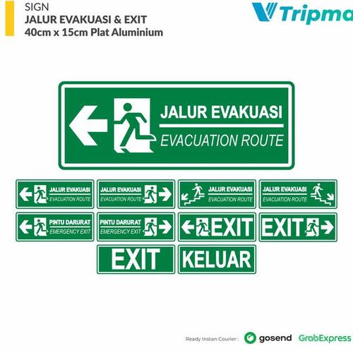 Jual Rambu Jalur Evakuasi - Emergency Exit 40cm x 15cm - Jakarta Timur ...