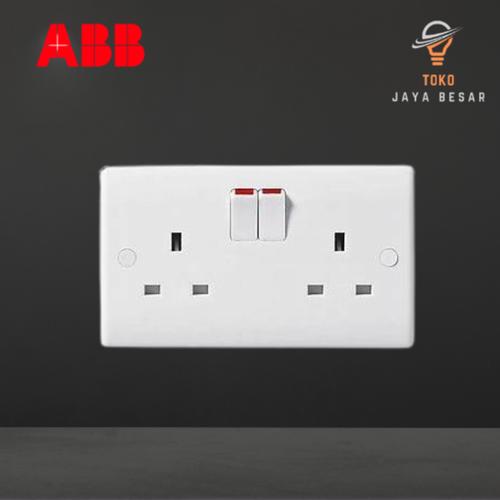 Jual ABB AC227,2 gang BS single pole switched socket outlet, 13A - Jakarta Pusat - Toko Jaya ...