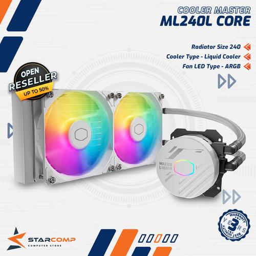 Promo COOLER MASTER MASTERLIQUID 240L CORE ARGB WHITE / BLACK | ML240L ...