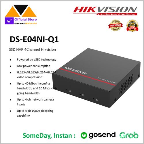 Jual NVR SSD Hikvision 4 Channel DS-E04NI-Q1 Penyimpan Video CCTV ...