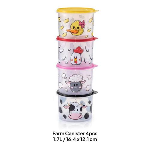 Jual Tupperware Farm Canister Sheep Duck Chicken Cow Toples 4pcs ...