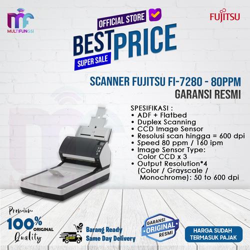 Promo Scanner Fujitsu / Ricoh Fi-7280 Garansi Resmi Fi7280 - 80ppm ...