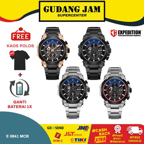 Promo Jam Tangan Pria Analog Expedition E 6841 MCB E6841 EXP6841 Steel - Silver Blue Cicil 0% 3x ...